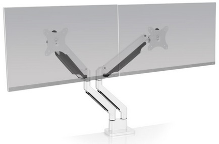 HAT Design Works ENVOY-2-SLV Envoy Dual Monitor Arm with Desk Edge/Thru ...