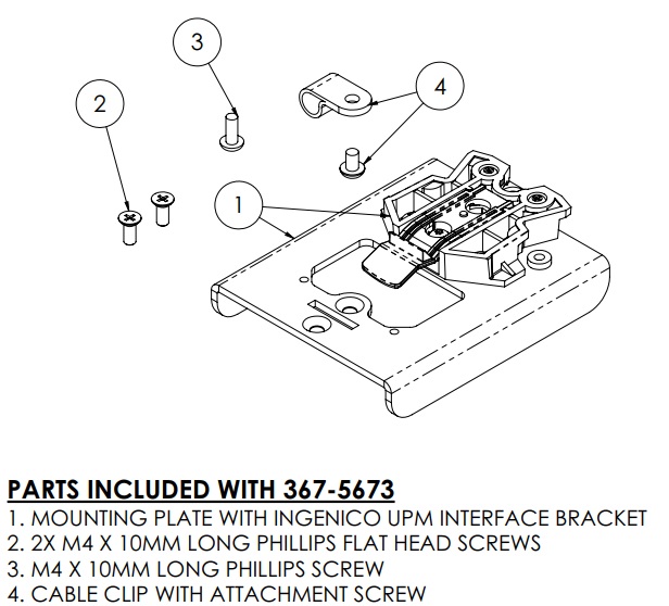 Havis 367-5673 Adapter Plate, Ingenico LANE 3000, 5000, 7000, 8000 ...