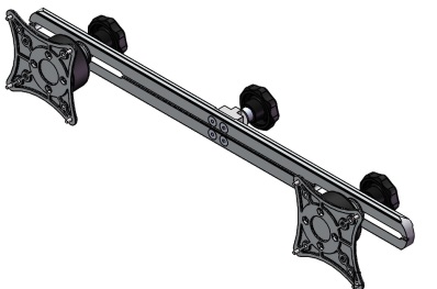 ICW DMR-WB Dual Monitor Mount, Writable Black