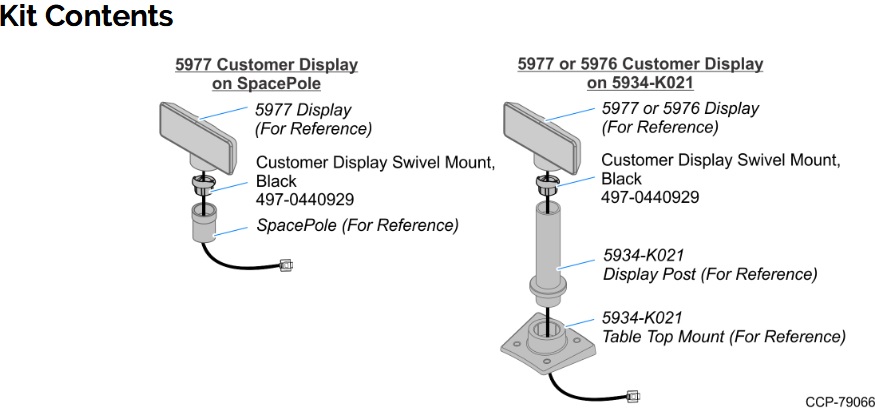 NCR 5977-K160 Kit, 5977 Customer Display Swivel Mount, Black [1 per Kit]