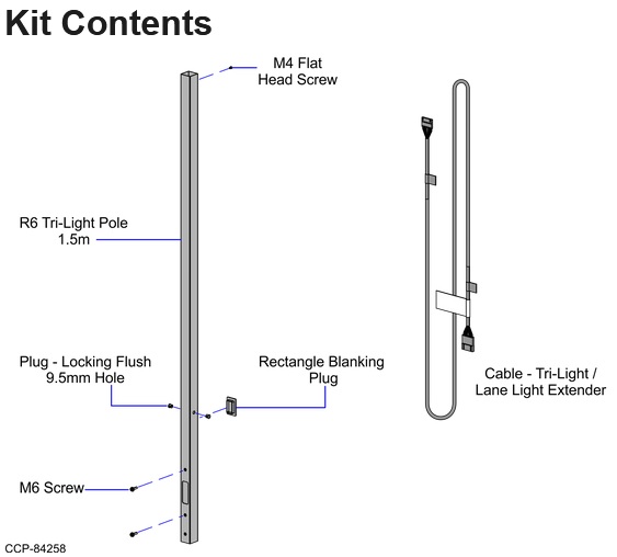 NCR 7360-K085 Kit - R6C Trilight Light Pole, 1.5 meter (4.92 feet ...