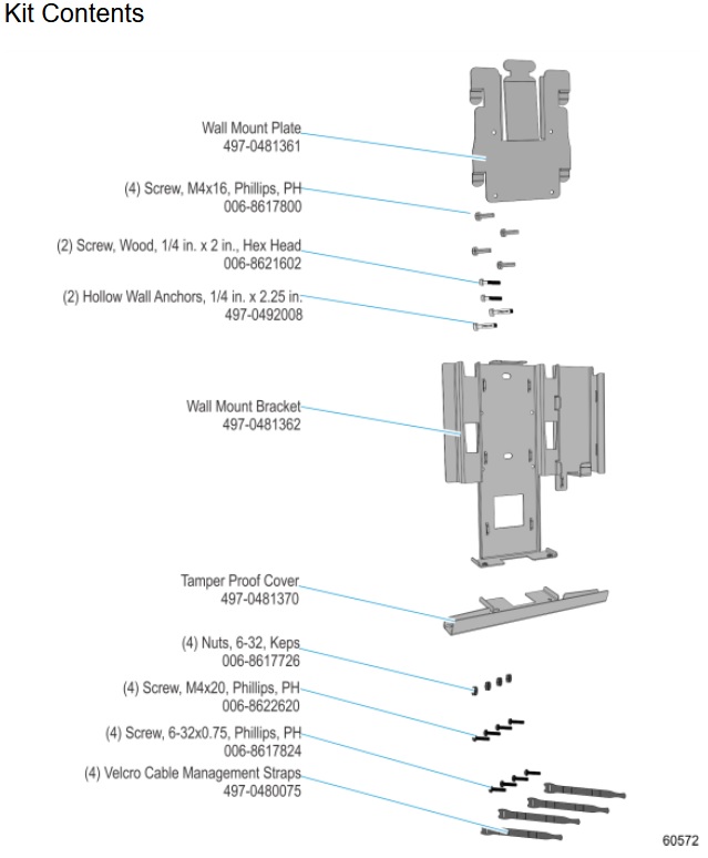 NCR 7743-K312 P120F312:P1230/P1530 Wall Mount Assembly (NCR RealPOS XR7 ...