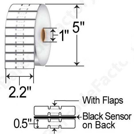 Zebra 10010065 8000D Jewelry Labels, Width: 2.20 Inch, Length: 0.50 ...